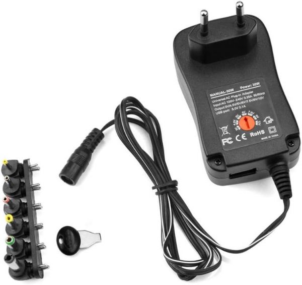 Τροφοδοτικό 30W 12V/2.5A Switching με 6 Κεφαλές | Ηλεκτρολογικό υλικό ...